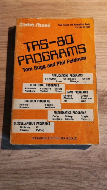 TRS-80 PROGRAMS FÜR Radio Shack TRS-80 Level II oder Model III von 1980 ...