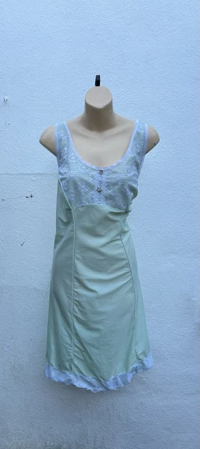FEMININE VINTAGE PALE Apple Green 43” Bust Dainty Retro Slip £19.89 ...