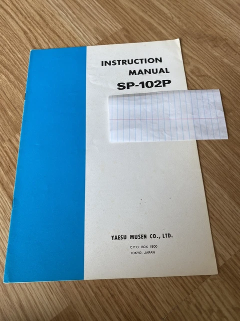 YAESU SP-102P INSTRUCTION Manual $45.00 - PicClick CA