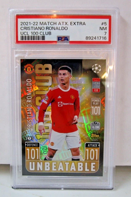 CRISTIANO RONALDO 2021-22 Match Attax Extra UCL 100 Club #5 PSA 7 Graded Soccer EUR 28,05 ...