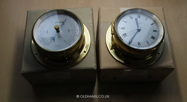 MATCHING NAUTICAL STYLE Brass Clock & Barometer - Marton Marpro - Boxed ...
