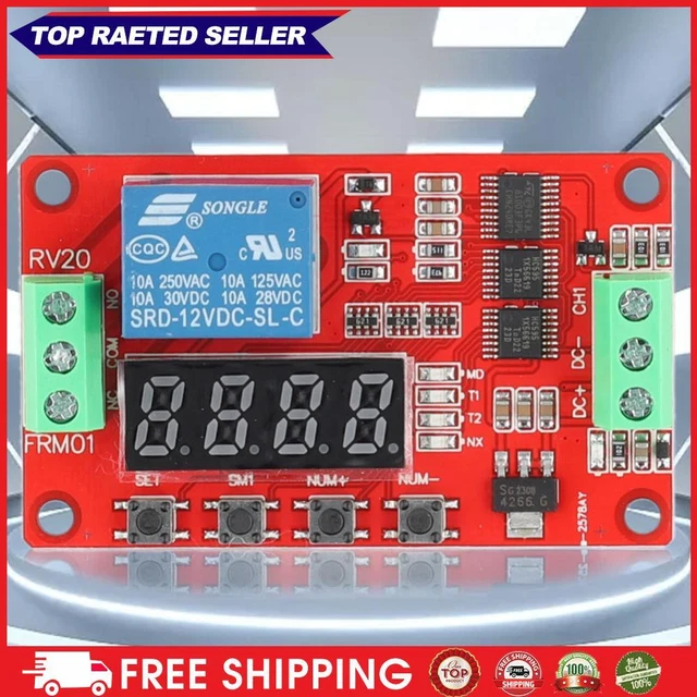 FRM01 RELAY TIMER Module DC 5V 12V 24V 1CH Loop Delay Self-Locking ...