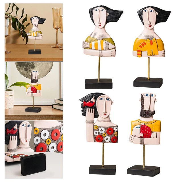 ABSTRACT HUMAN STATUE Resin Face Figurine Art Abstract Figure Crafts ...