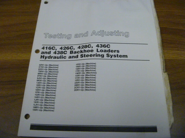 CATERPILLAR 416C 426C 428C 436C 438C Backhoe Loader Trans Op Service Manual 5YN1 EUR 106,91 ...