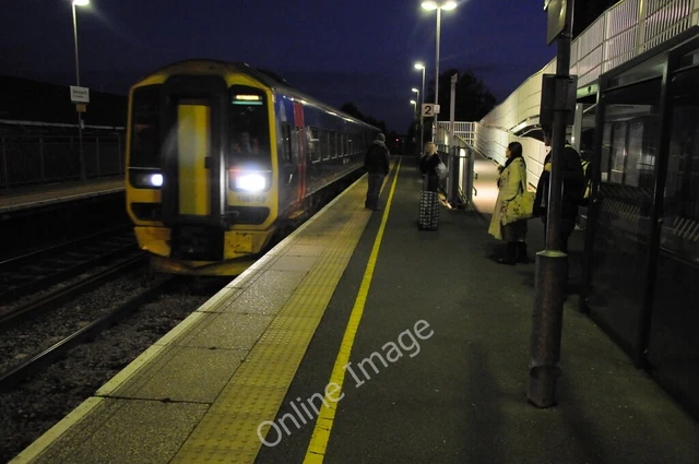 PHOTO 6X4 TRAIN arriving at Ashchurch Station The 7:03am Weymouth train ...