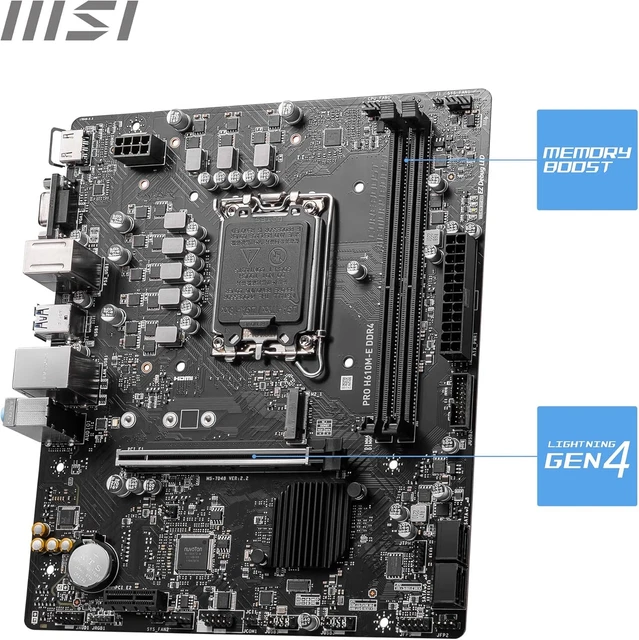 MSI MICRO-ATX DDR4 Motherboard, LGA1700, 12th Gen Intel, PCIe 4.0 £107. ...