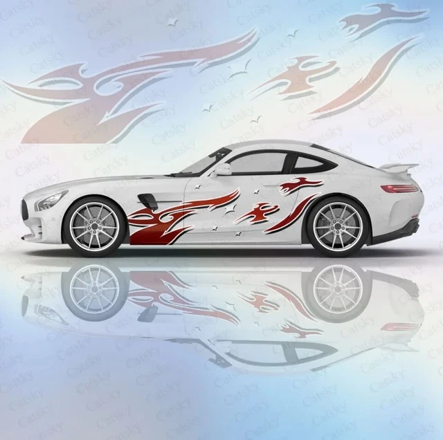 FLAME CAR DECALS; Flame Racing Sport Livery Decal For Both Sides Of Car ...
