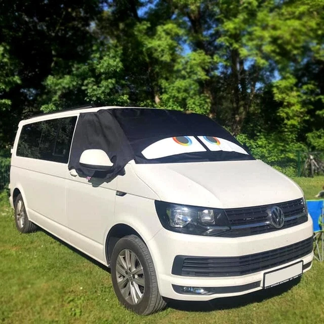 VW TRANSPORTER T6 Front Window Screen Cover Black Out Blind Frost Eyes ...