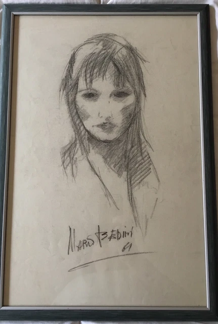 PORTRAIT DE JEUNE Femme - Dessin de Mario Bedini - 1961 EUR 70,00 ...