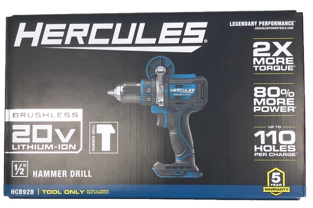 HÉRCULES 20 V inalámbrico sin escobillas 1/2 pulgada Taladro ...