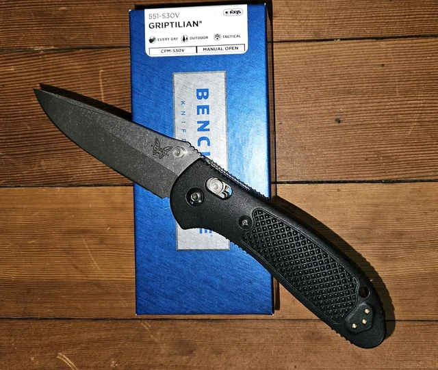 BENCHMADE GRIPTILIAN 551-S30V AXIS Lock Knife w/ Titanium clip-PLUS ...