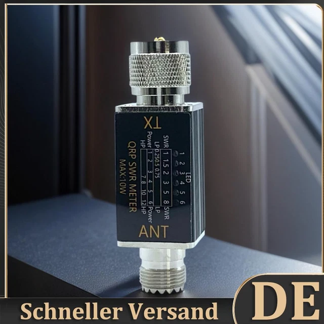 1- 30 MHZ 10W 6 LED SWR Meter Mini Power & SWR Meter Kurzwellenmesser ...