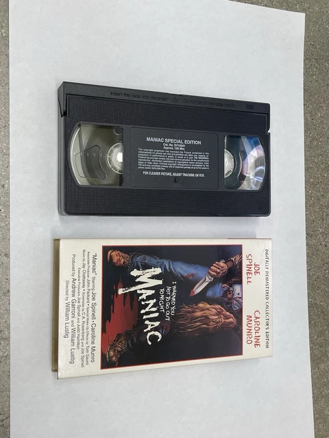 MANIAC VHS, 1996, Remastered Collector's Ed Joe Spinell, Caroline Munro ...
