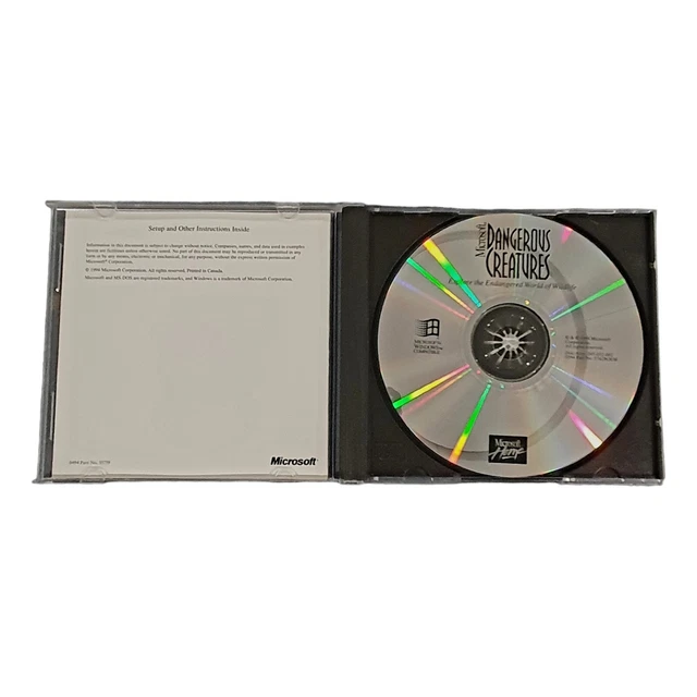 MICROSOFT DANGEROUS CREATURES & Art Gallery CD ROM For Windows 95 ...