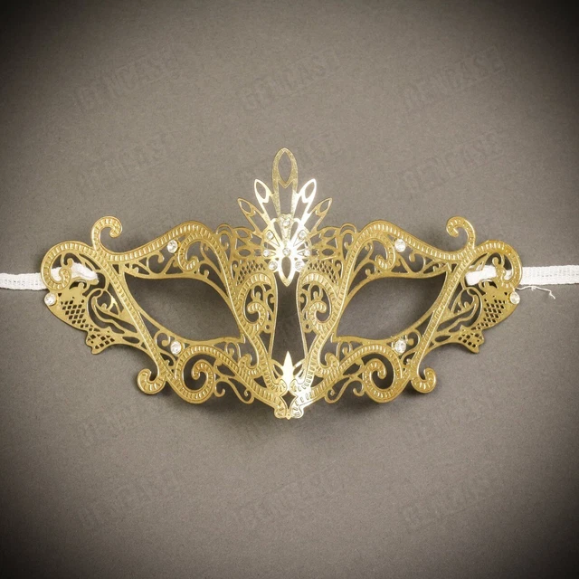 LUXURY GOLD LASER Cut Princess Eye Mask Masquerade for Women Prom Party ...