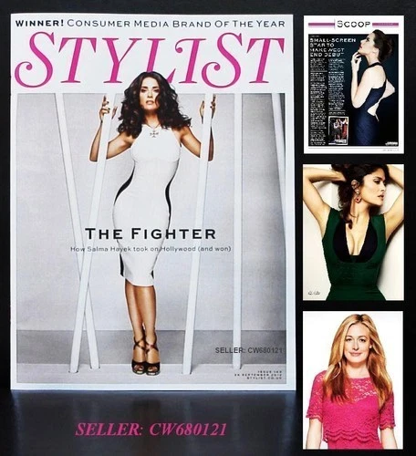 SALMA HAYEK CAT Deeley Michelle Ryan Stylist Magazine September 2012 £2 ...