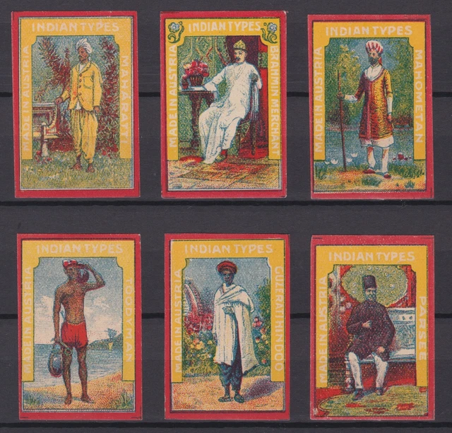 6 OLD MATCHBOX labels Austria, Indian Types $10.02 - PicClick CA