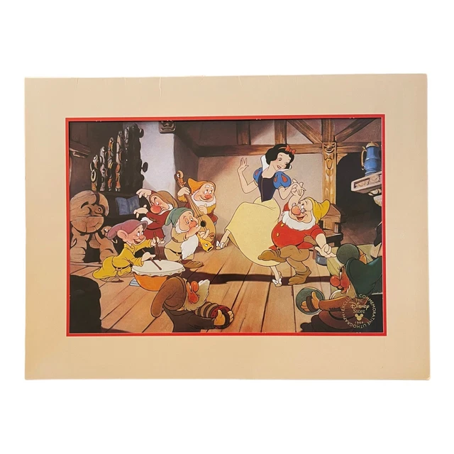 Vintage Snow White Seven Dwarfs Lithograph 1994 Walt Disney Classic