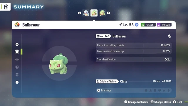 SHINY XL BULBASAUR Pokémon Legends Za Perfect IV With Masterball £1.16 ...