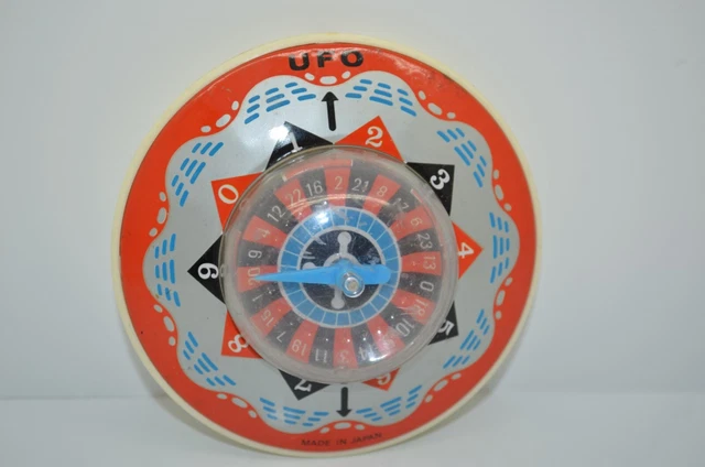 RARE VINTAGE JAPANESE UFO Roulette Wheel Friction Tin Toy Collector ...