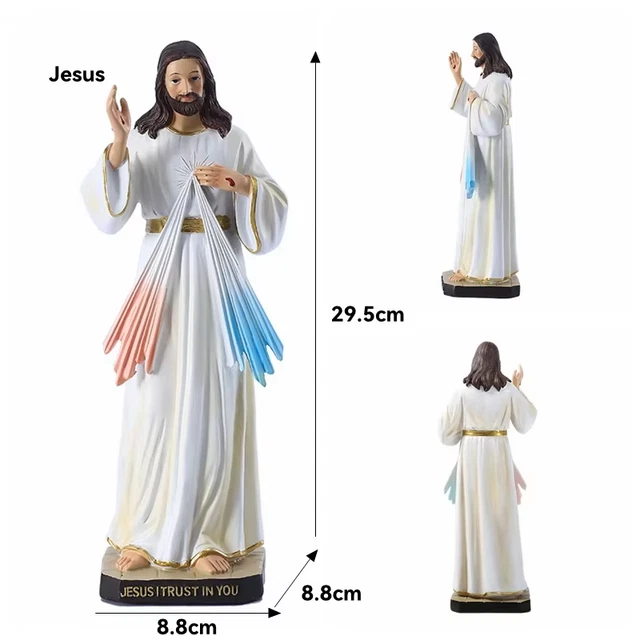 CATHOLIC RESIN STATUE Set: Jesus, Virgin Mary, Joseph, Priest, and Nun ...