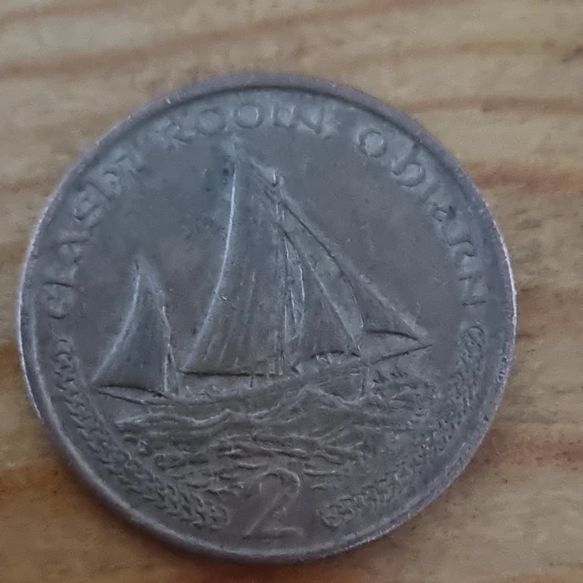 RARE 2P COIN Sailing Isle of Man Circulated IOM Manx Collectable ...