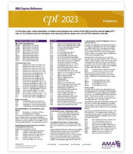 CPT 2023 EXPRESS Reference Coding Card: Pediatrics (Mixed Media Product ...
