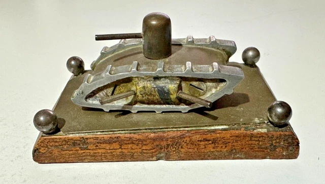 WW1 BRITISH MODEL Tank. Brass & Metal On Mount,All Original Period ...