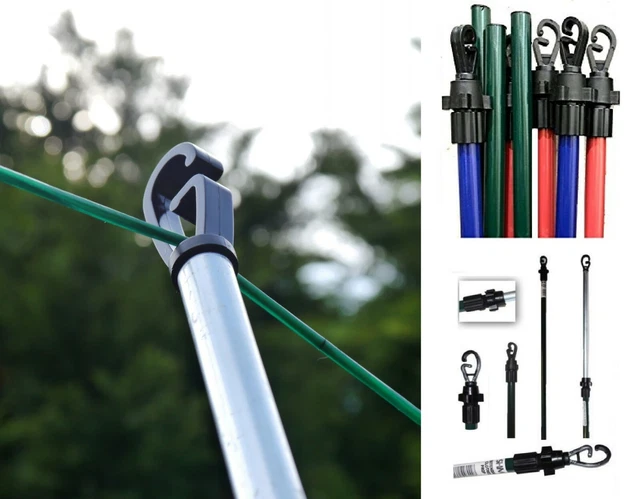 EXTENDABLE PROP WASHING Support Clothes Line Pole Metal Telescopic Pole ...