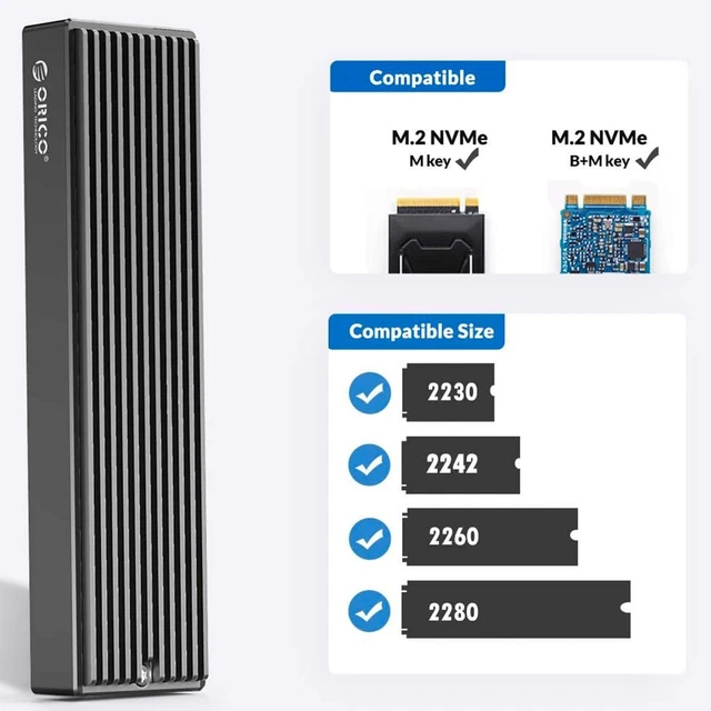 ORICO M.2 NVME Ssd Enclosure Caddy Adaptateur Dock Avec Disque 240 Go ...