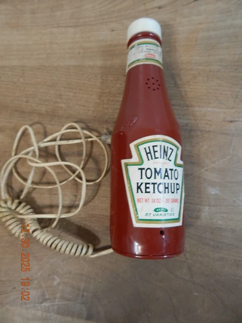 VINTAGE HEINZ TOMATO Ketchup 14oz Bottle Telephone Landline Corded ...