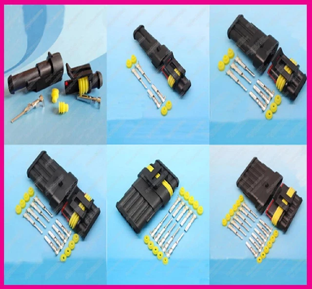 FICHE PRISE ÉTANCHE broches cosse Électrique Connecteur Plug Voiture Camion auto EUR 4,49 ...