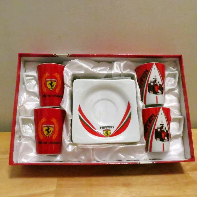 FERRARI BRANDED F1 World Champions Espresso Demitasse and Saucer Set of ...