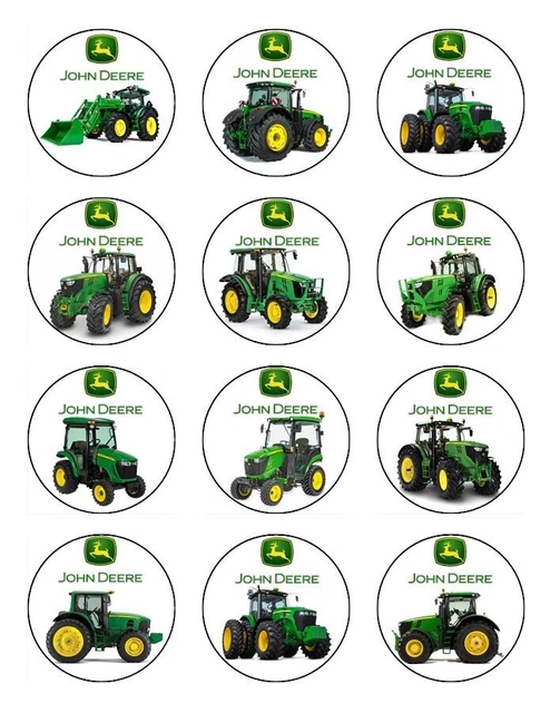 JOHN DEERE TRACTORS Cupcake Topper Edible Icing Birthday Cake Farm Decoration $11.95 - PicClick AU