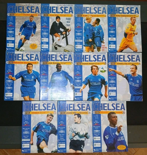 CHELSEA FOOTBALL PROGRAMMES - 11 homes from 2000-2001 season £3.29 ...