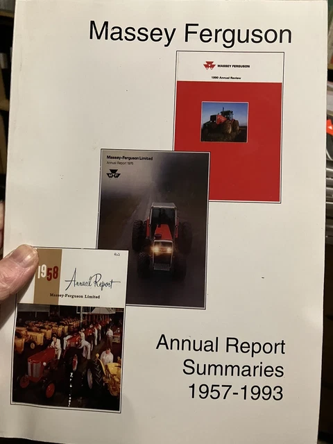 MASSEY FERGUSON MF annual report summaries 1957-1993 tractor brochure ...
