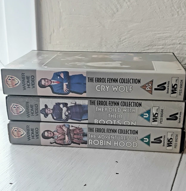 ERROL FLYNN COLLECTION VHS Bundle : 3 Films - The Adventures of Robin ...