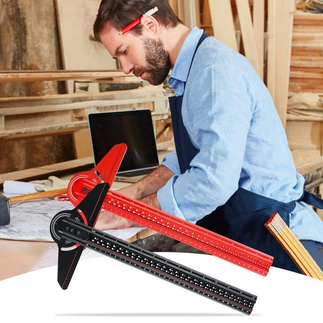 ANGLE FINDER PROTRACTOR T-shaped Rotary Angle Ruler Hole Ruler ...