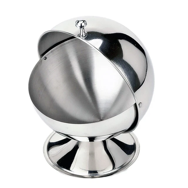 CONTENITORE ACCIAIO INOX con coperchio girevole, contenitore sale ...