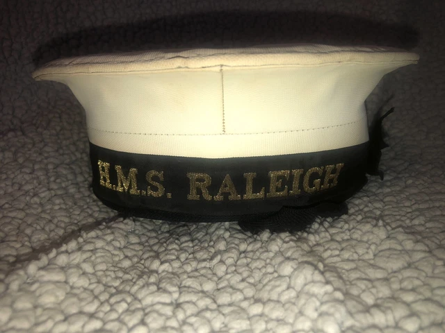 HMS RALEIGH HAT / Cap Vintage Royal Navy With Tally £69.99 - PicClick UK