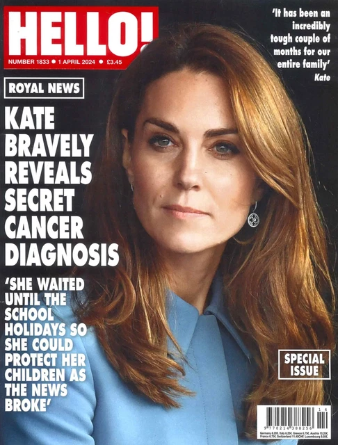 UK HELLO! RIVISTA: Princess Kate Cancer Diagnosis, King Carlo, Royals ...