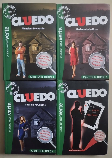 LOT DE 4 Livres Cluedo Monsieur Moutarde Mademoiselle Rose Madame ...