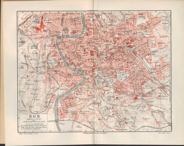 MAPPA CITY MAP 1907: Mappa Roma. Roma Italia Italia EUR 19,99 - PicClick IT