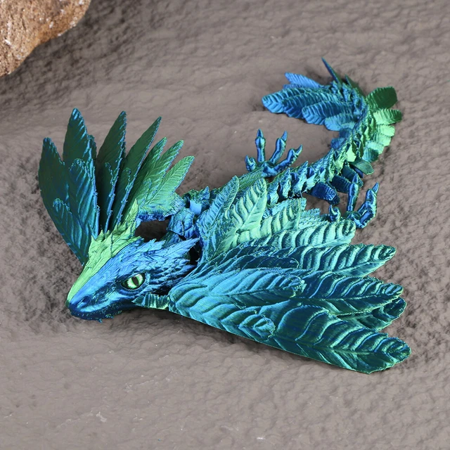 3D PRINTED DRAGON with Wings Articulated Dragon Collectible Dragon Toy ...