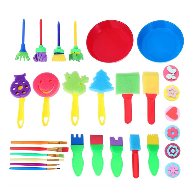29 PCS FINGER Paint Set Painting Tools for Kids Art Printing Brushes ...