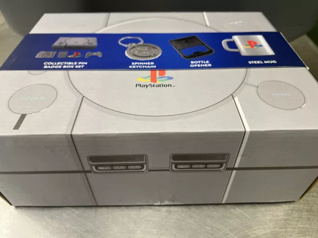 SONY PS1 LOOT Box, (4 Pin Badges, Steel Mug, Spinner Keychain and ...