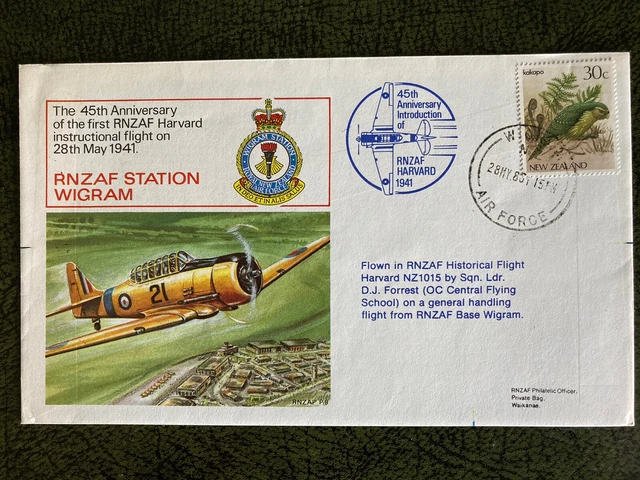 RAF COVER, NEW Zealand - 1st RNZAF Harvard Instructional Flight, WIGRAM ...