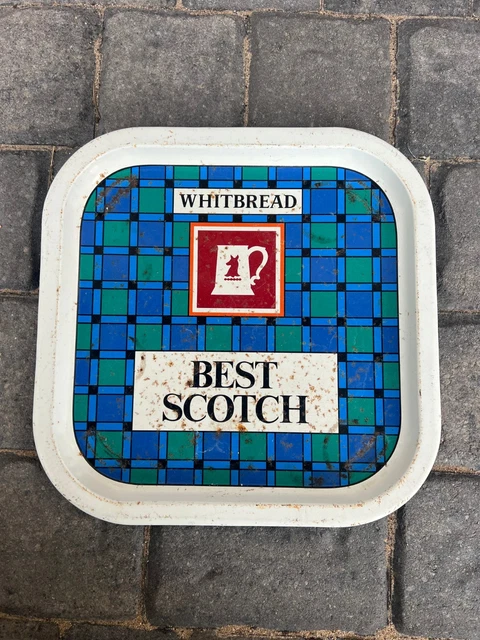 VINTAGE WHITBREAD BEST Scotch Beer Advertising Bar Pub Metal Tray £7.99 ...