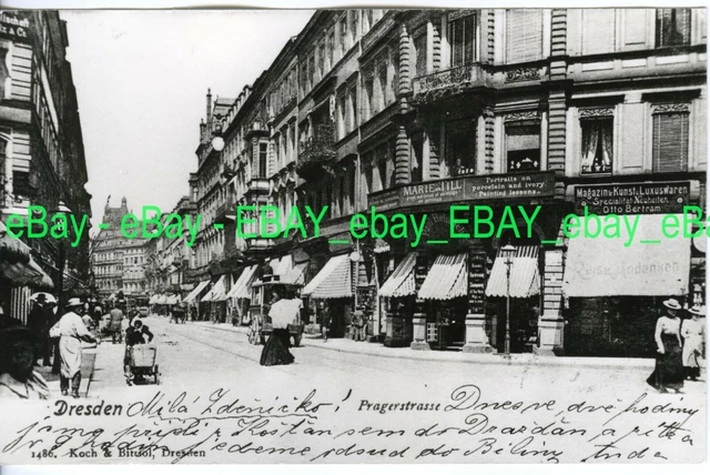 DRESDEN PRAGER STRASSE Viktoriahaus Straßenbahn Otto Bertram von Till ...