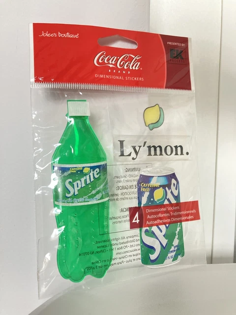 COCA COLA SPRITE 4 Pack Dimensional Stickers Lemon Slogan Bottle Can ...